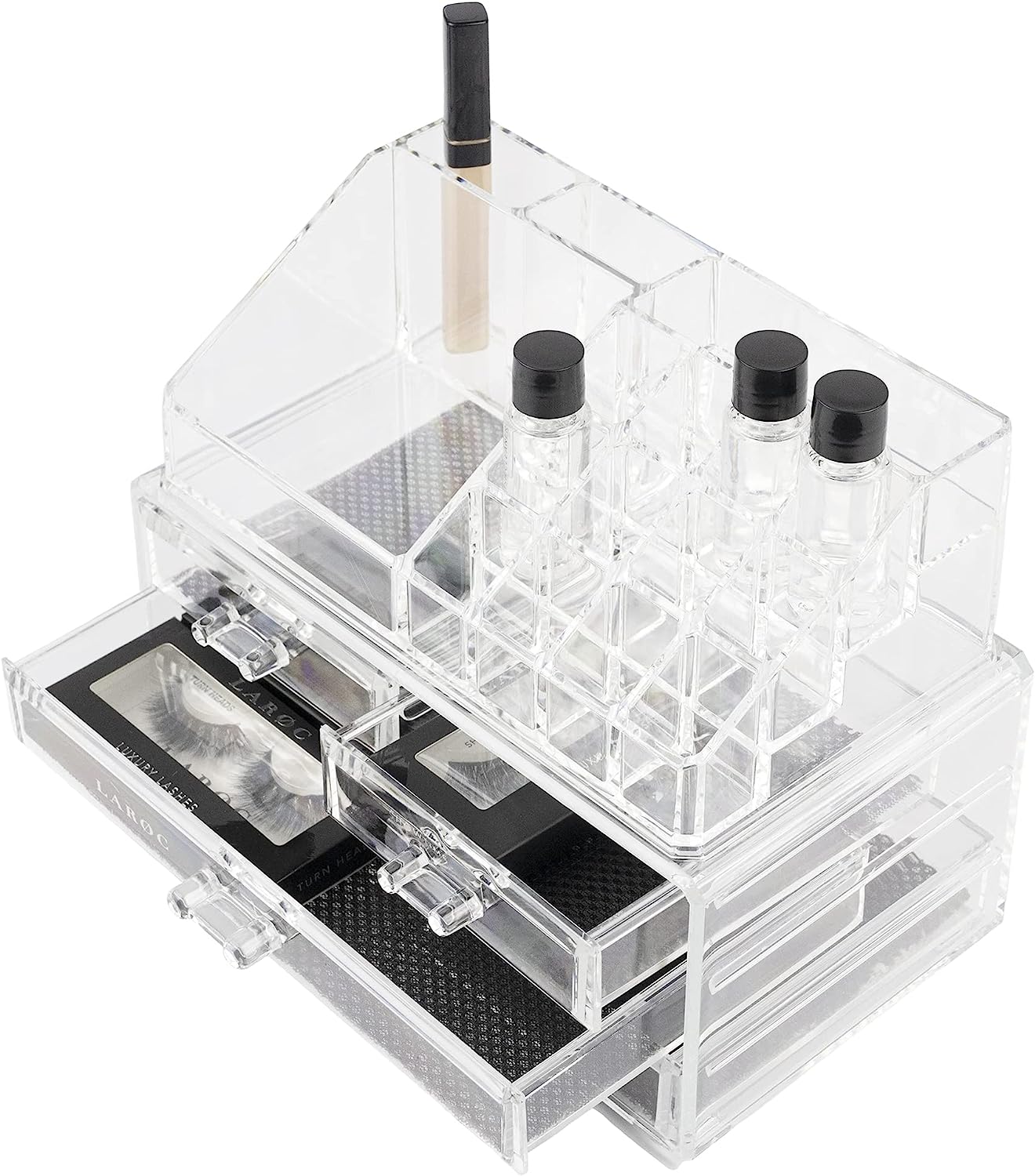 Clear Acrylic Cosmetic Organizer MakEUp Holder Display Case 4 Drawer