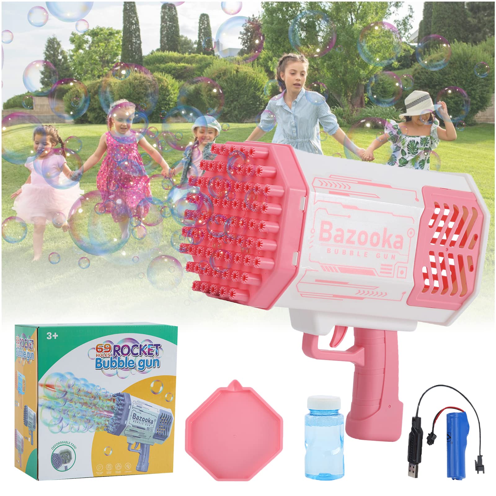 Bubbles Electric Gun Bazooka 69-hole Space Bubble G